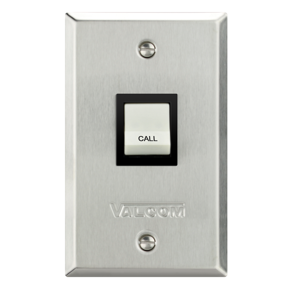 V-2972PK | Call Button with Rocker Switch, Stainless Steel