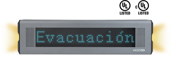 VL520M-F-FC-SA | IP 7-Color LED Text Sign with Speaker and Flashers, 20 ...